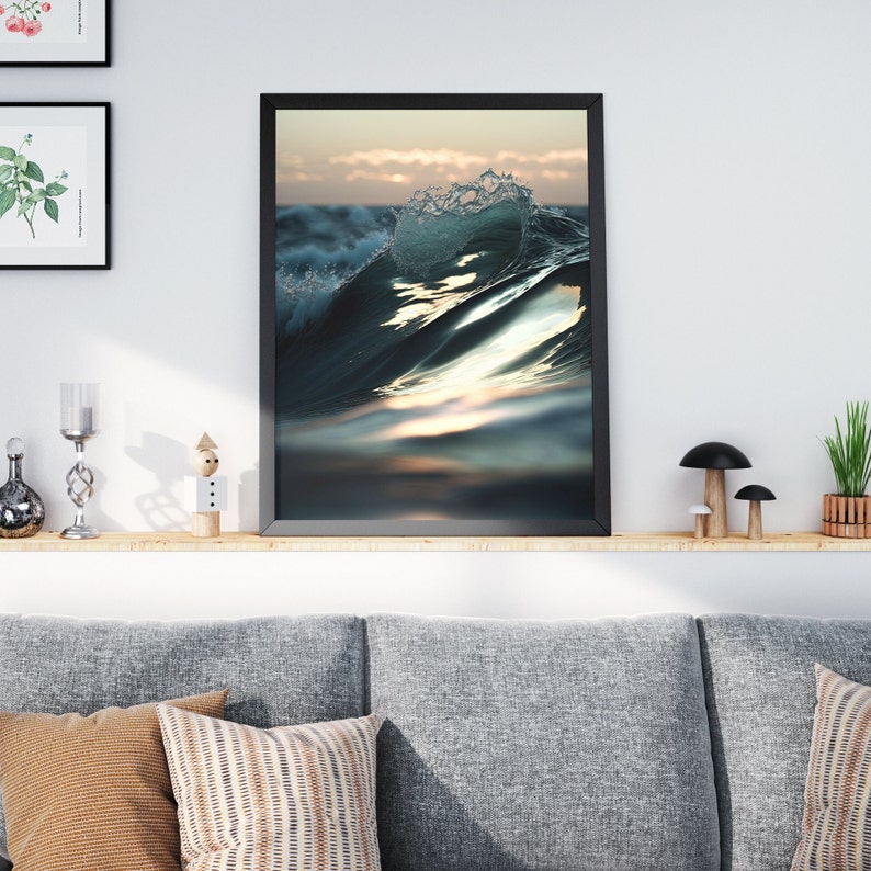 Printable Ocean Wave Wall Art Ocean Wave Home Decor Surf - Etsy