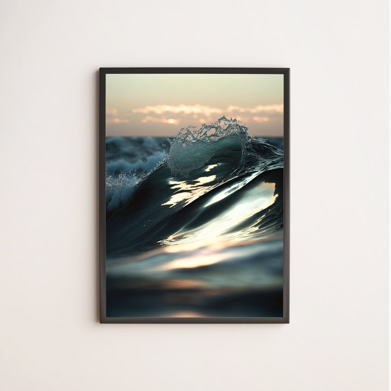 Printable Ocean Wave Wall Art Ocean Wave Home Decor Surf - Etsy