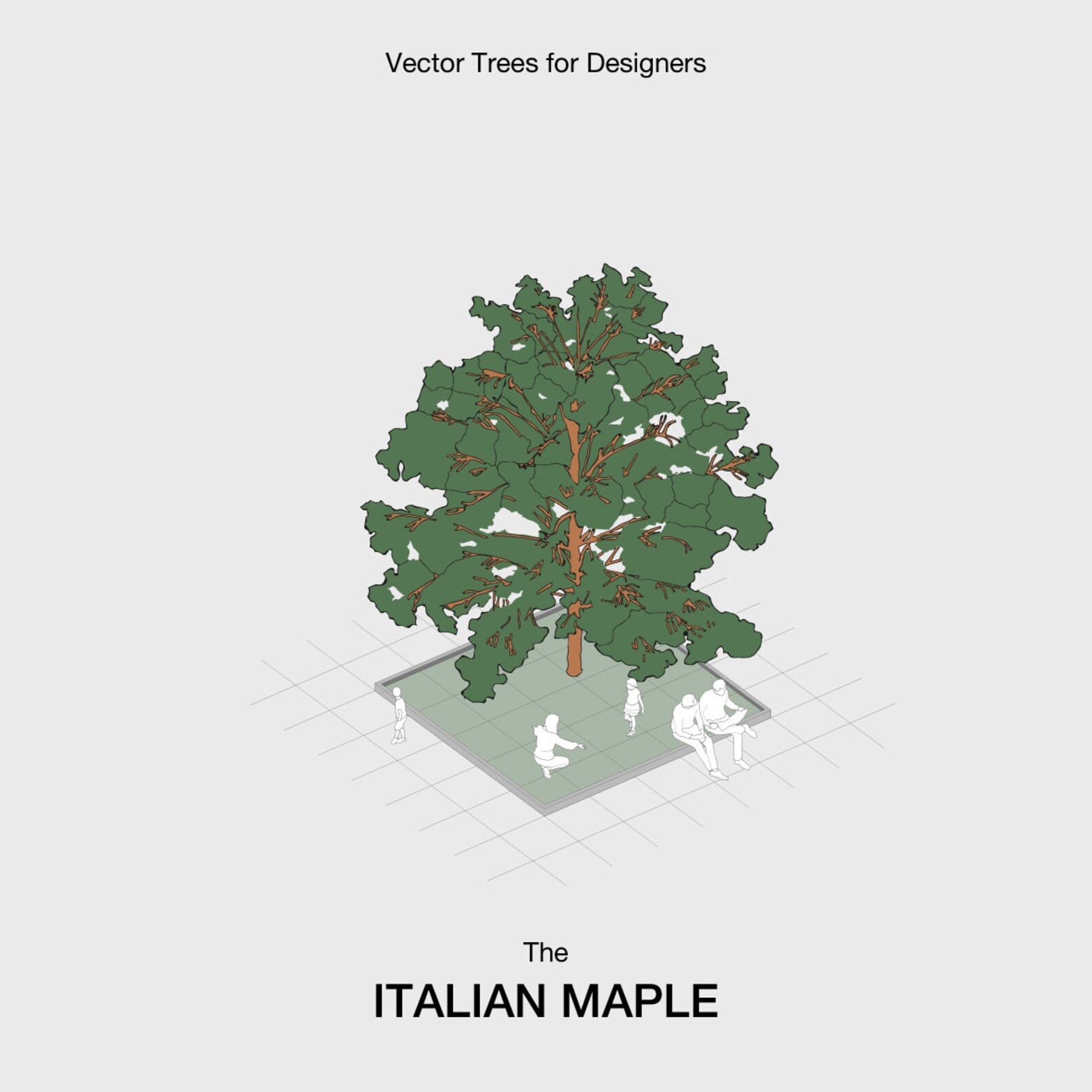 2D Vector Trees for Designers. Axonometric and Isometric View. EPS ...