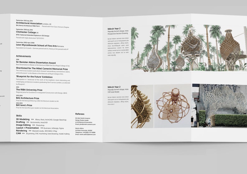 CV Template / Resume Template / Portfolio Sample Template / Fold-out ...