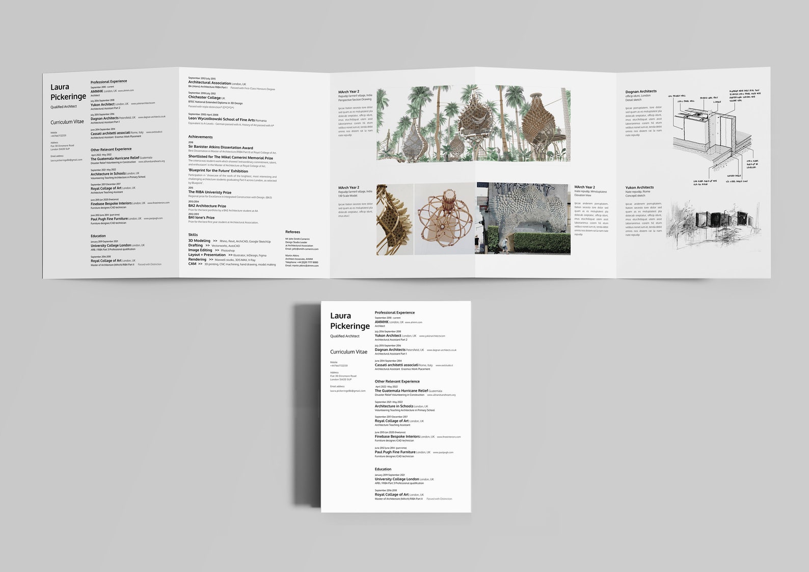 CV Template / Resume Template / Portfolio Sample Template / Fold-out ...