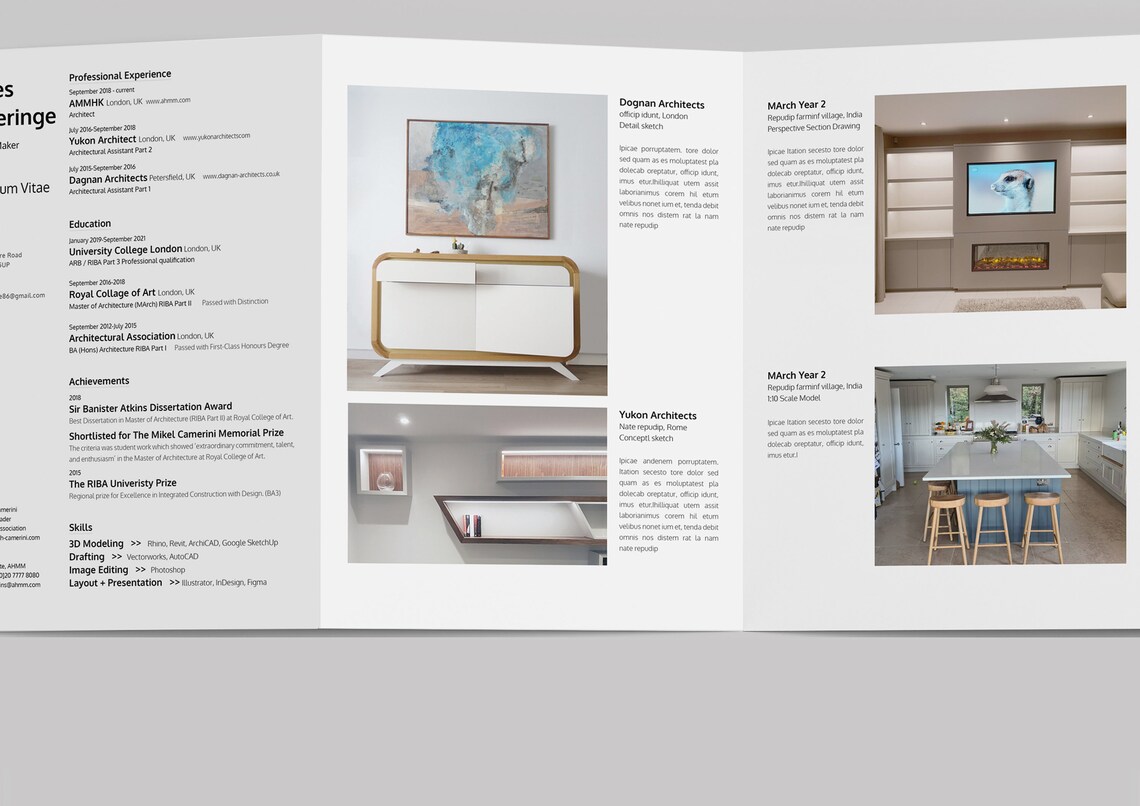 CV Template / Resume Template / Portfolio Sample Template / Fold-out ...