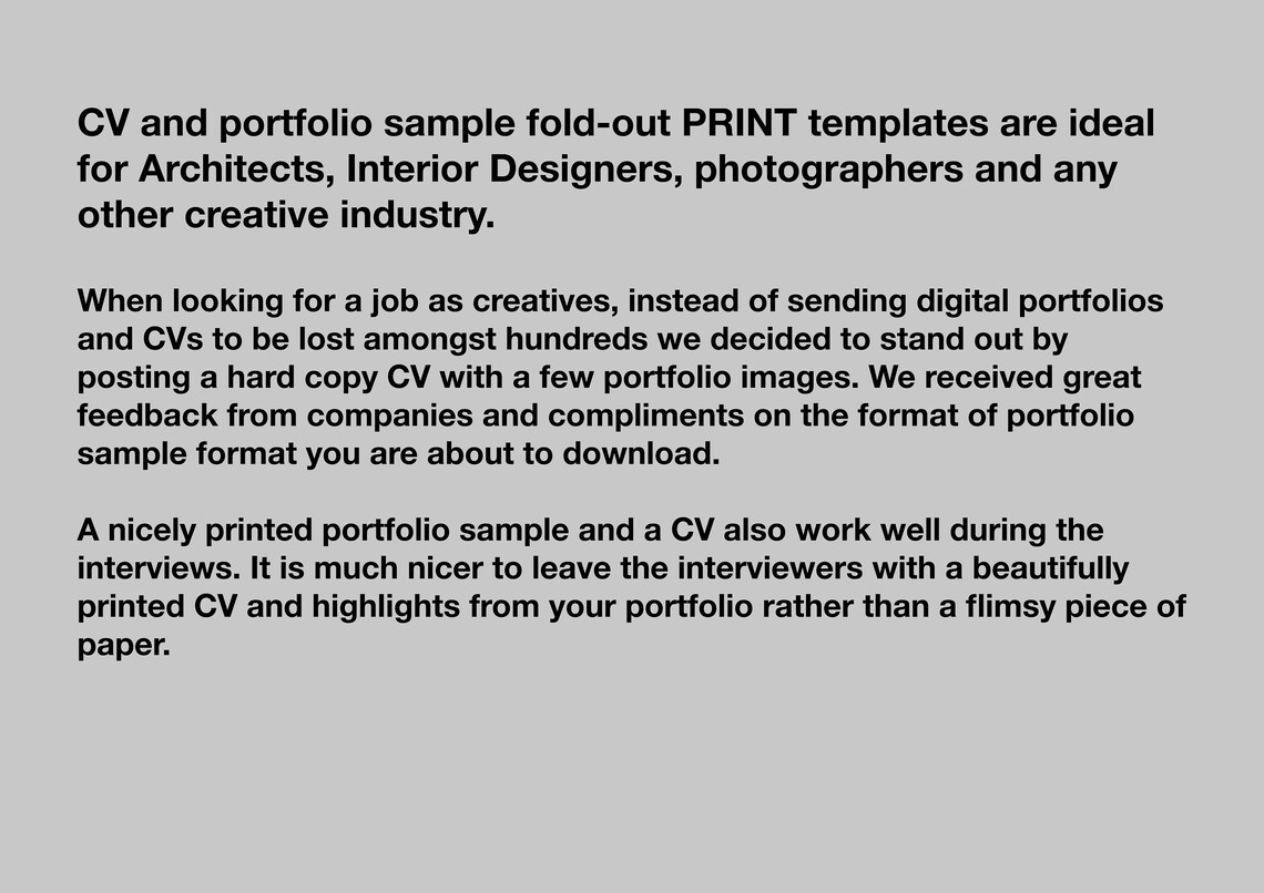 CV Template / Resume Template / Portfolio Sample Template / Fold-out ...