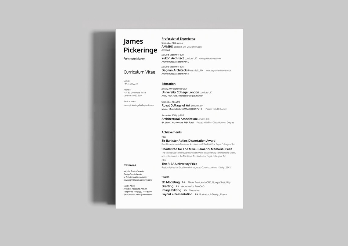 CV Template / Resume Template / Portfolio Sample Template / Fold-out ...
