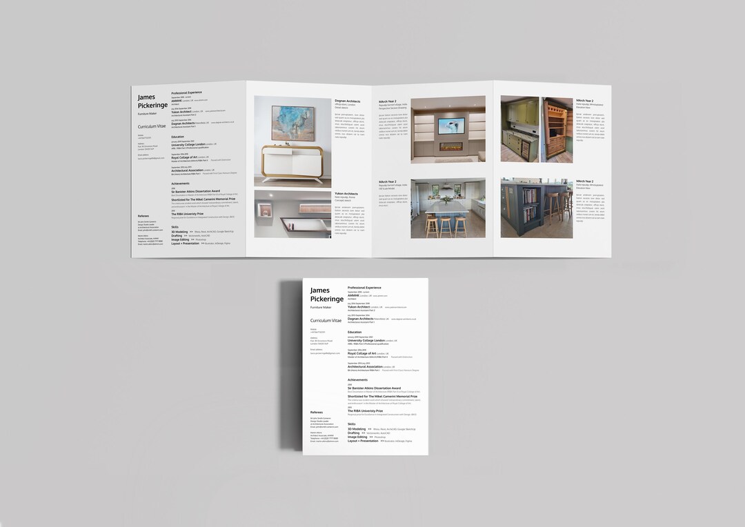 CV Template / Resume Template / Portfolio Sample Template / Fold-out ...