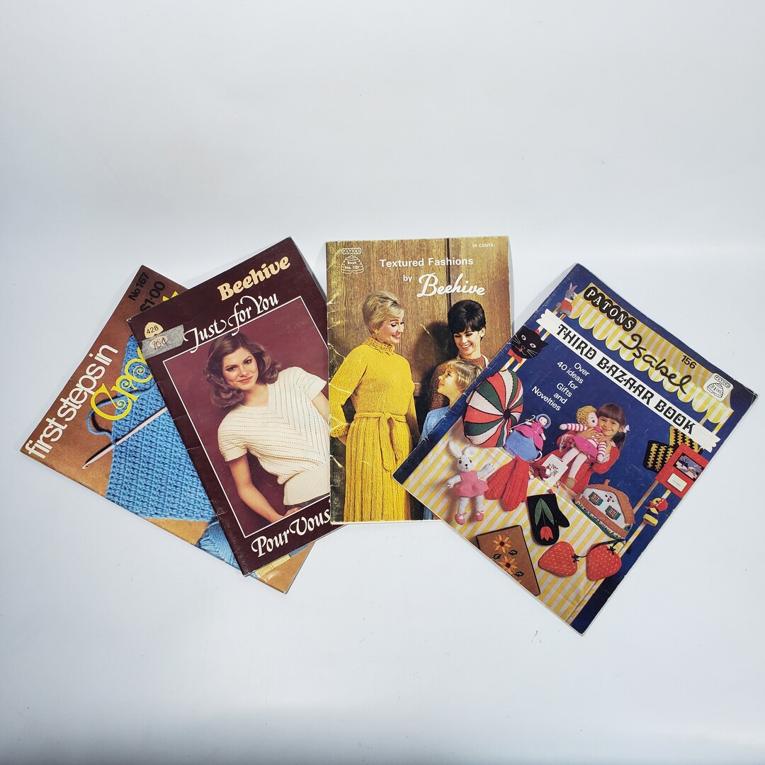 4 Vintage Knitting Books by Patons and Behive. Textured Fashions, Third ...