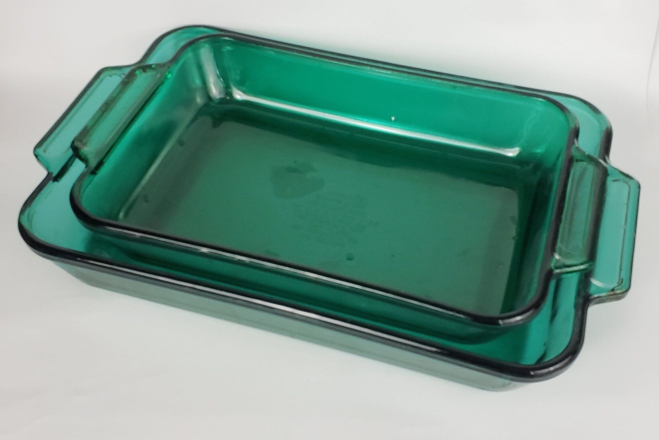 2 Piece Anchor Hocking Emerald Green Casserole Dishes - Etsy