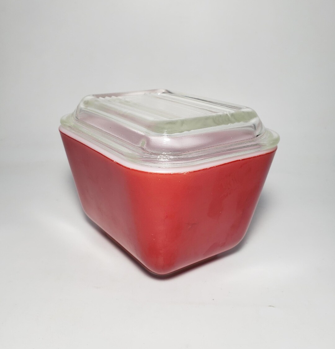 Vintage Pyrex Small Red Refrigerator Dish With Lid Pyrex 501-B Fridge ...
