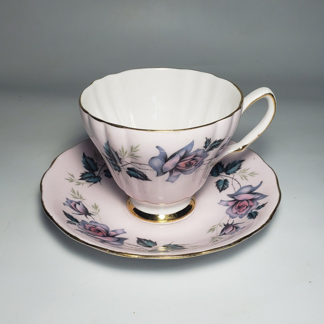 Colclough Bone China Teacup & Saucer Ridgeway Potteries LTD 8183 Pink ...