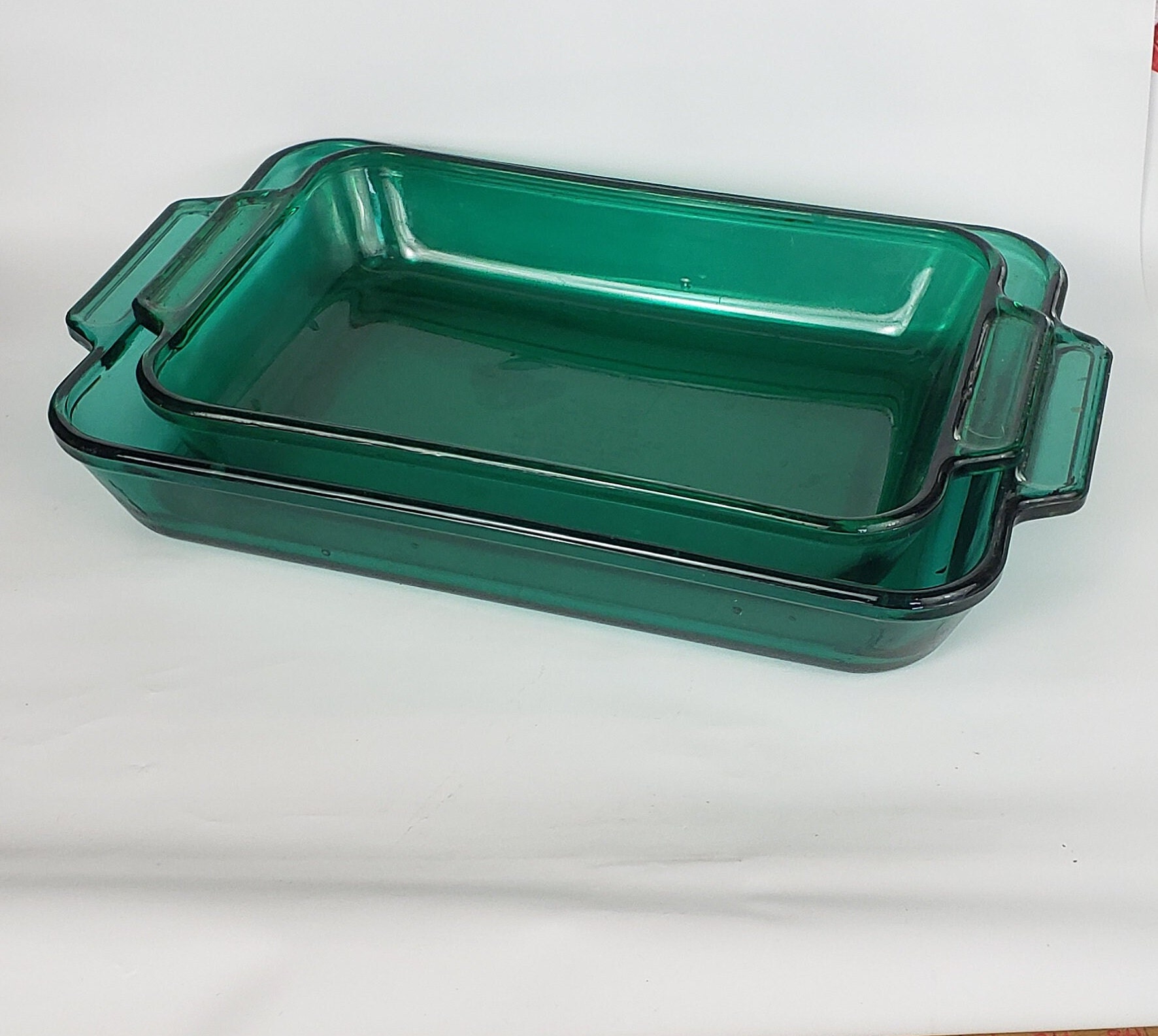 2 Piece Anchor Hocking Emerald Green Casserole Dishes - Etsy
