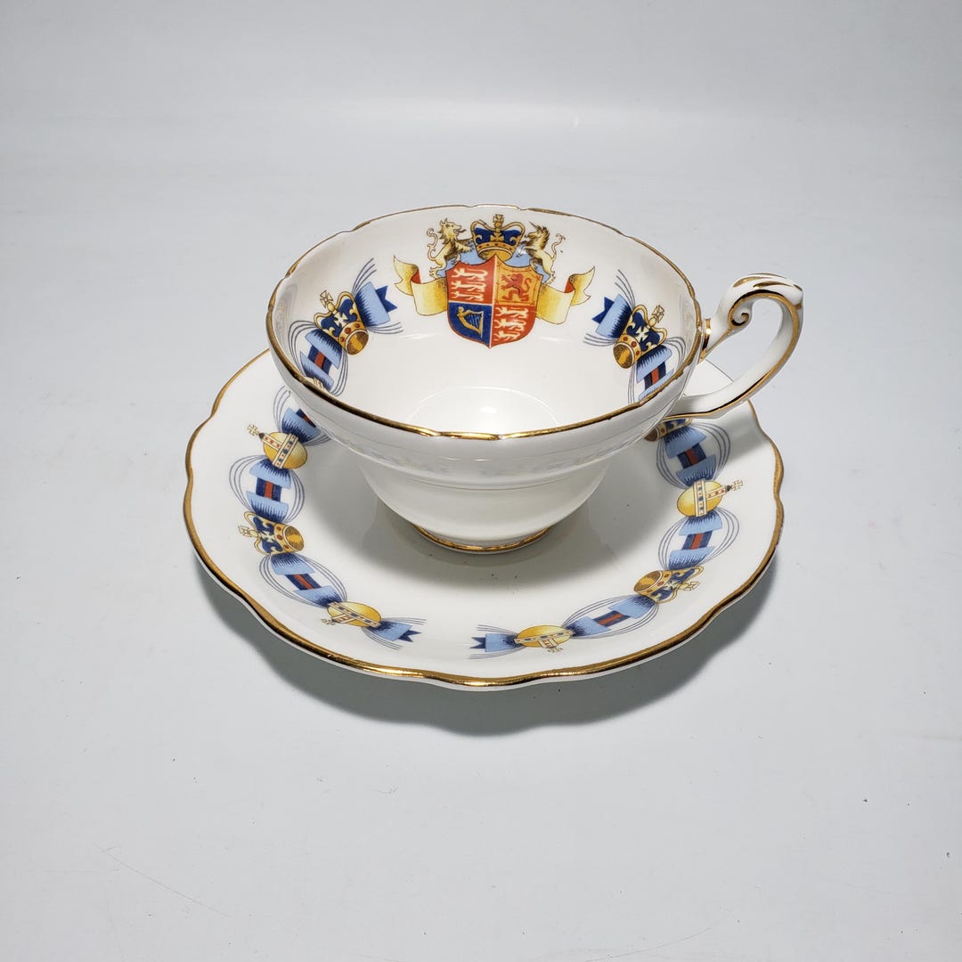 Foley Teacup and Saucer, Queen Elizabeth, Coronation Pattern, English ...