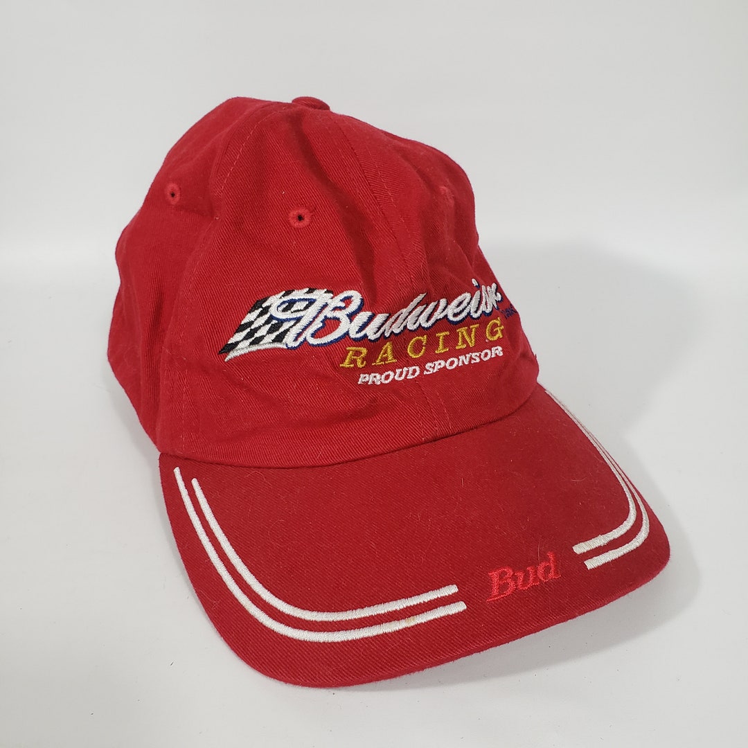 Vintage Budweiser Racing Proud Sponsor Low Profile Dad Hat 6 Panel ...