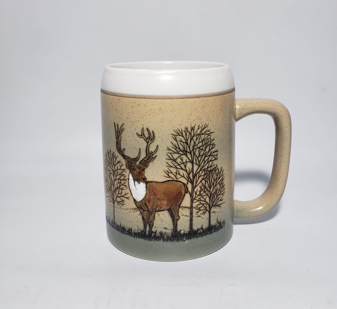 Giftcraft by Japan Ceramic Pottery Mug With Deer Buck and Tree Motif - Etsy