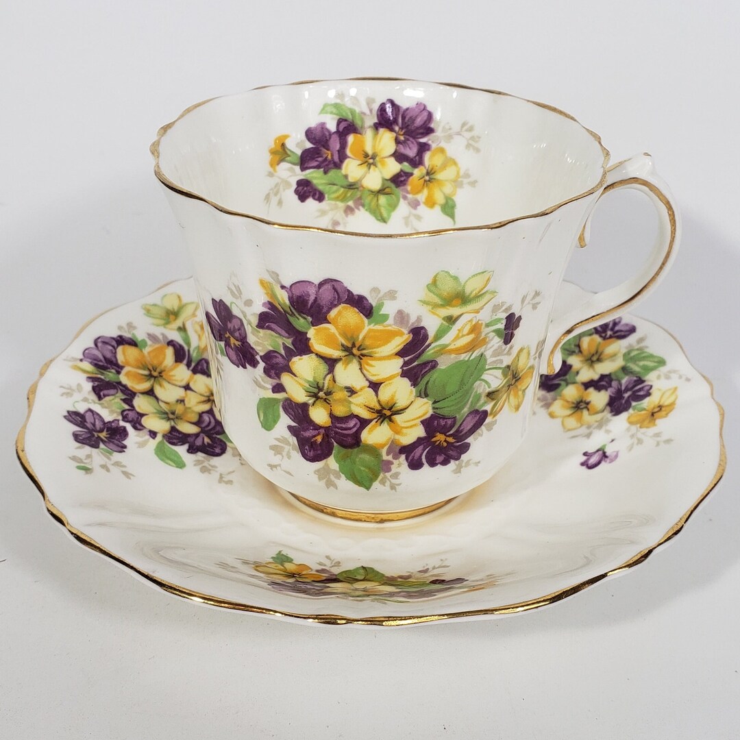 Old Royal Purple & Yellow Violets and Gold - Etsy