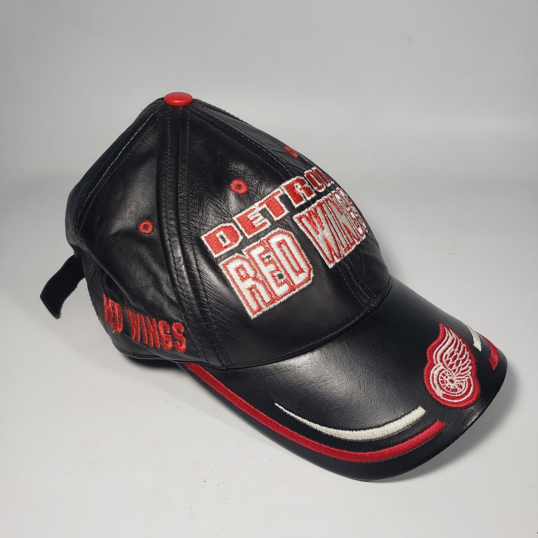 Detroit Red Wings Leather Hat, JH Design NHL, Adjustable Strap, One ...