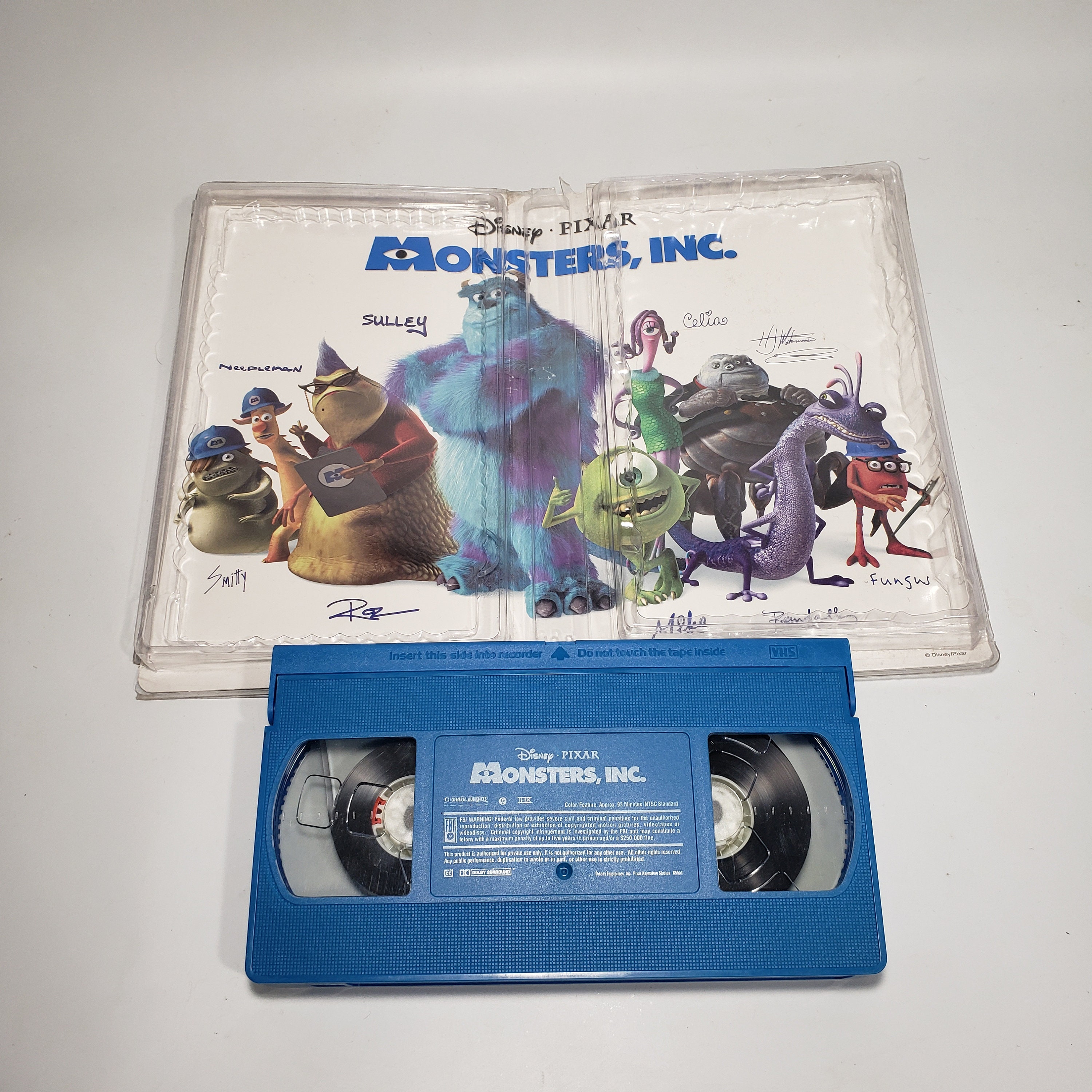 Monsters, Inc. VHS Disney, Pixar Billy Crystal, John Goodman Blue Tape ...