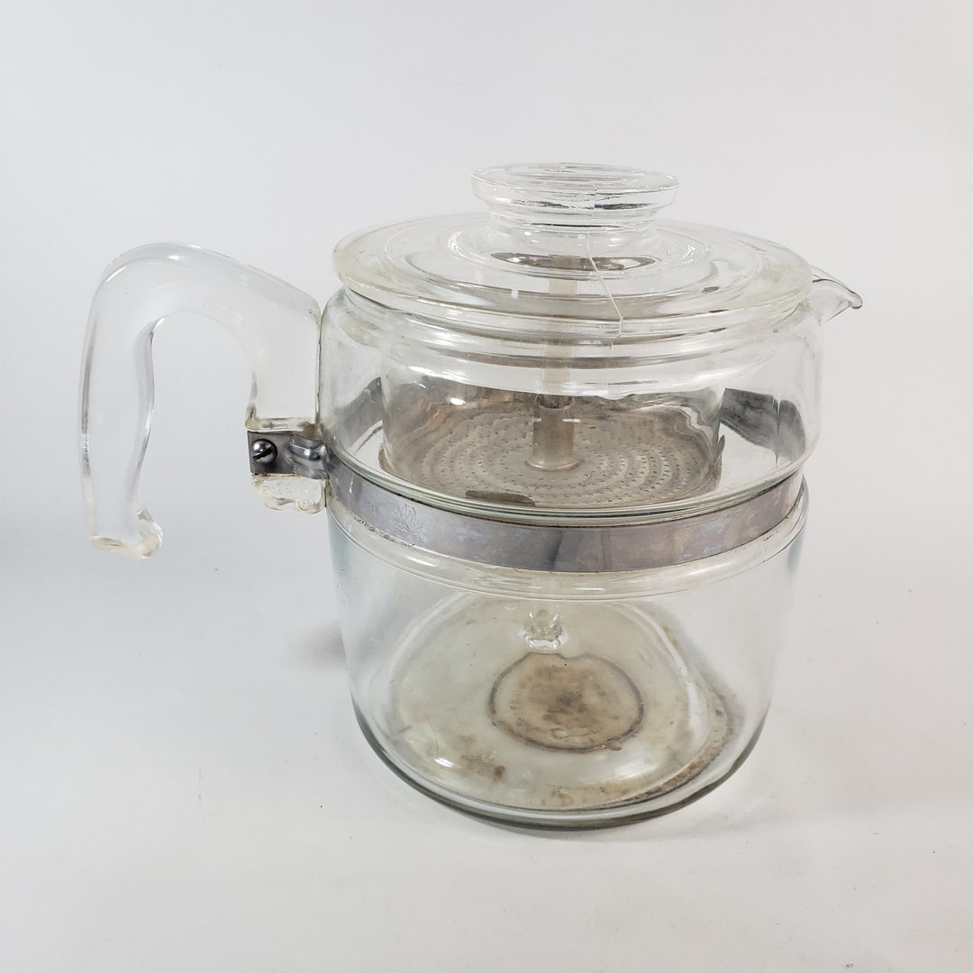 PYREX Flameware Percolator Glass Coffee Pot 6 Cup 7756-C USA - Etsy