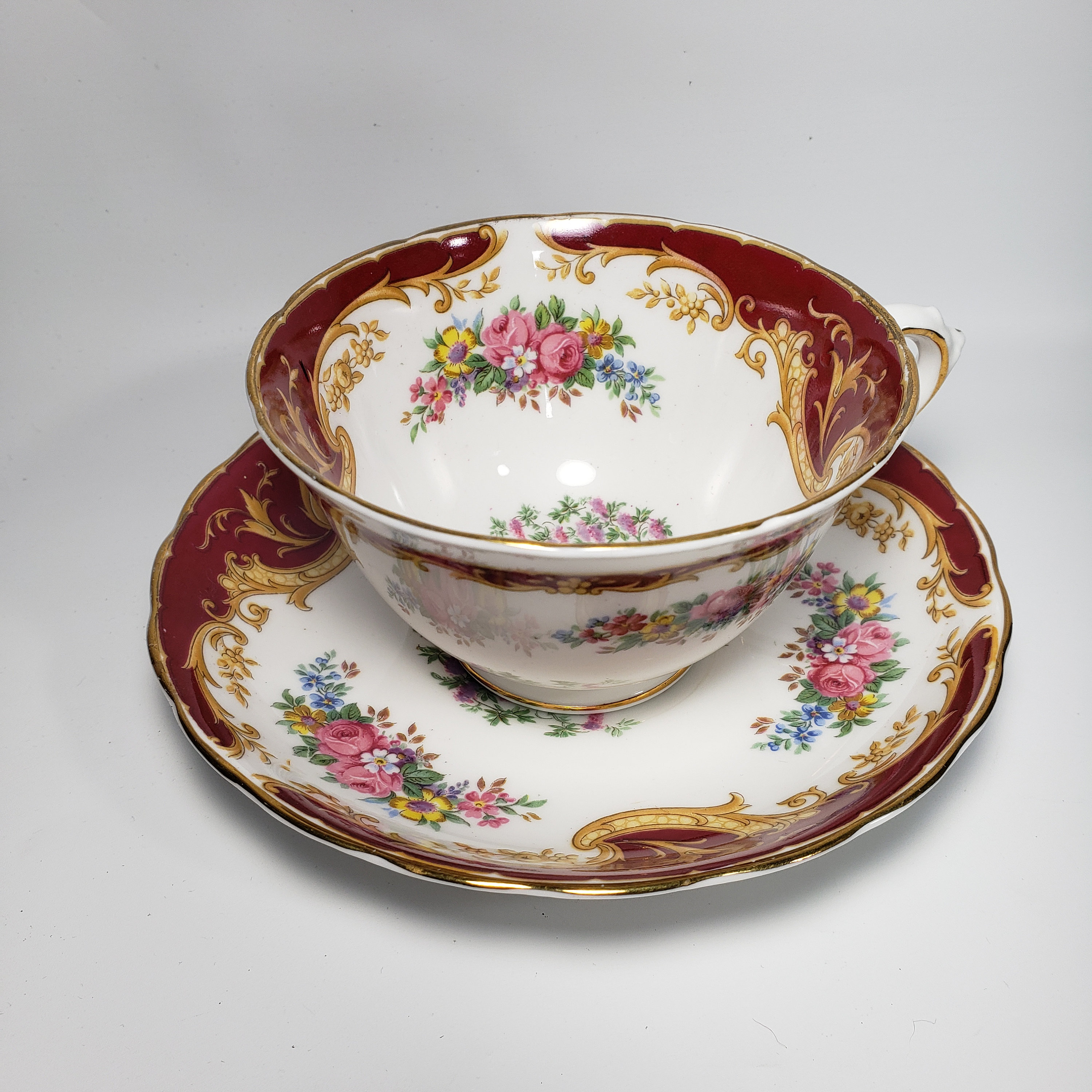Tuscan Fine English Bone China Naples Teacup & Saucer - Etsy