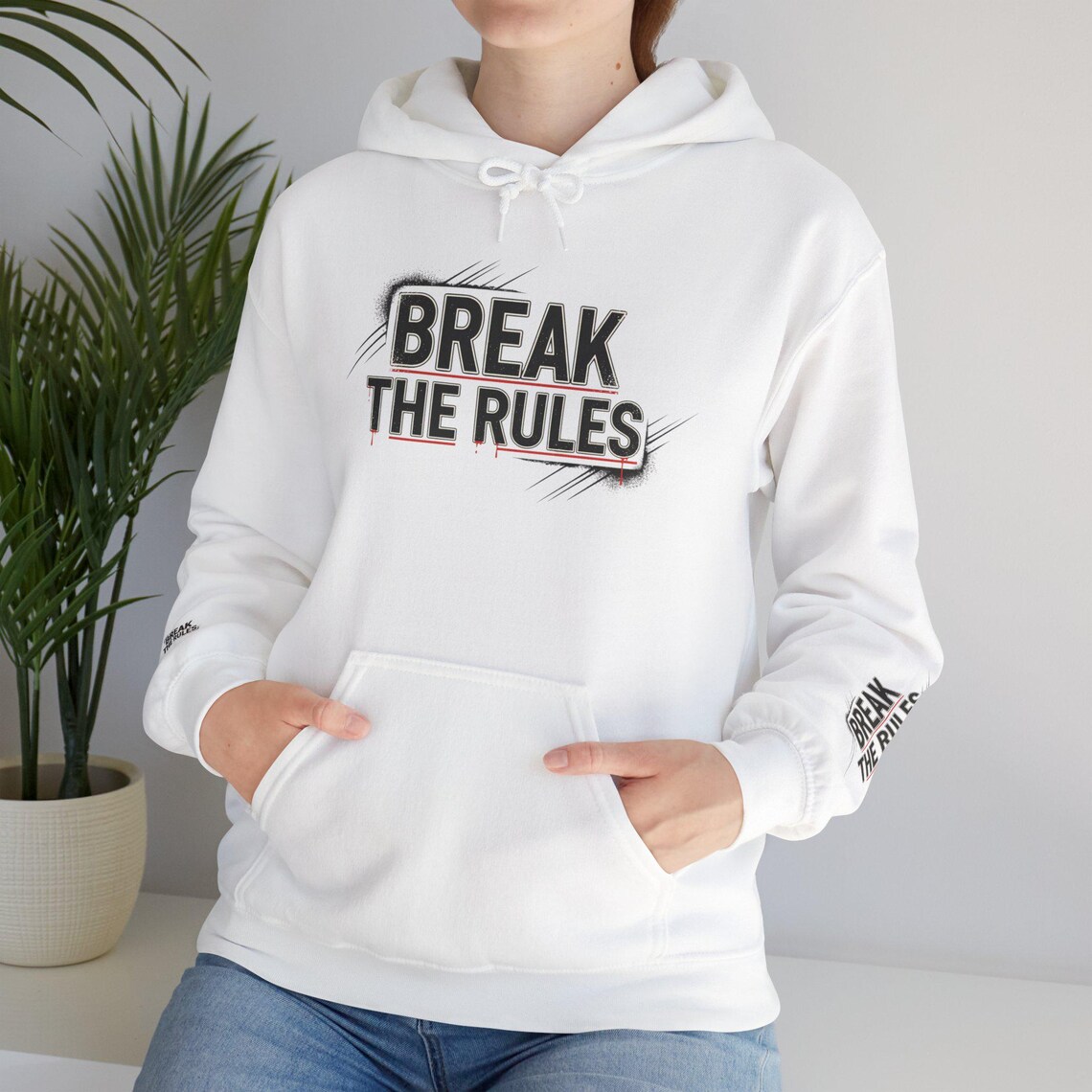 Break the Rules Hoodie: Typographic Brutalism - Etsy