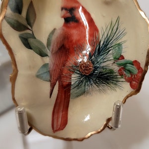 Red Cardinal: Decoupaged Oyster Shell - Etsy