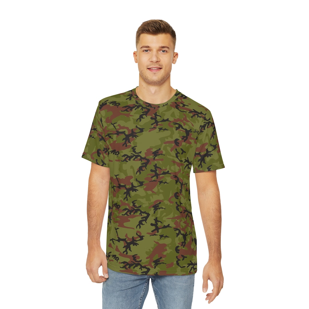Men's Woodlands Camouflage T-shirt Woodlands Camo Green, Brown and ...