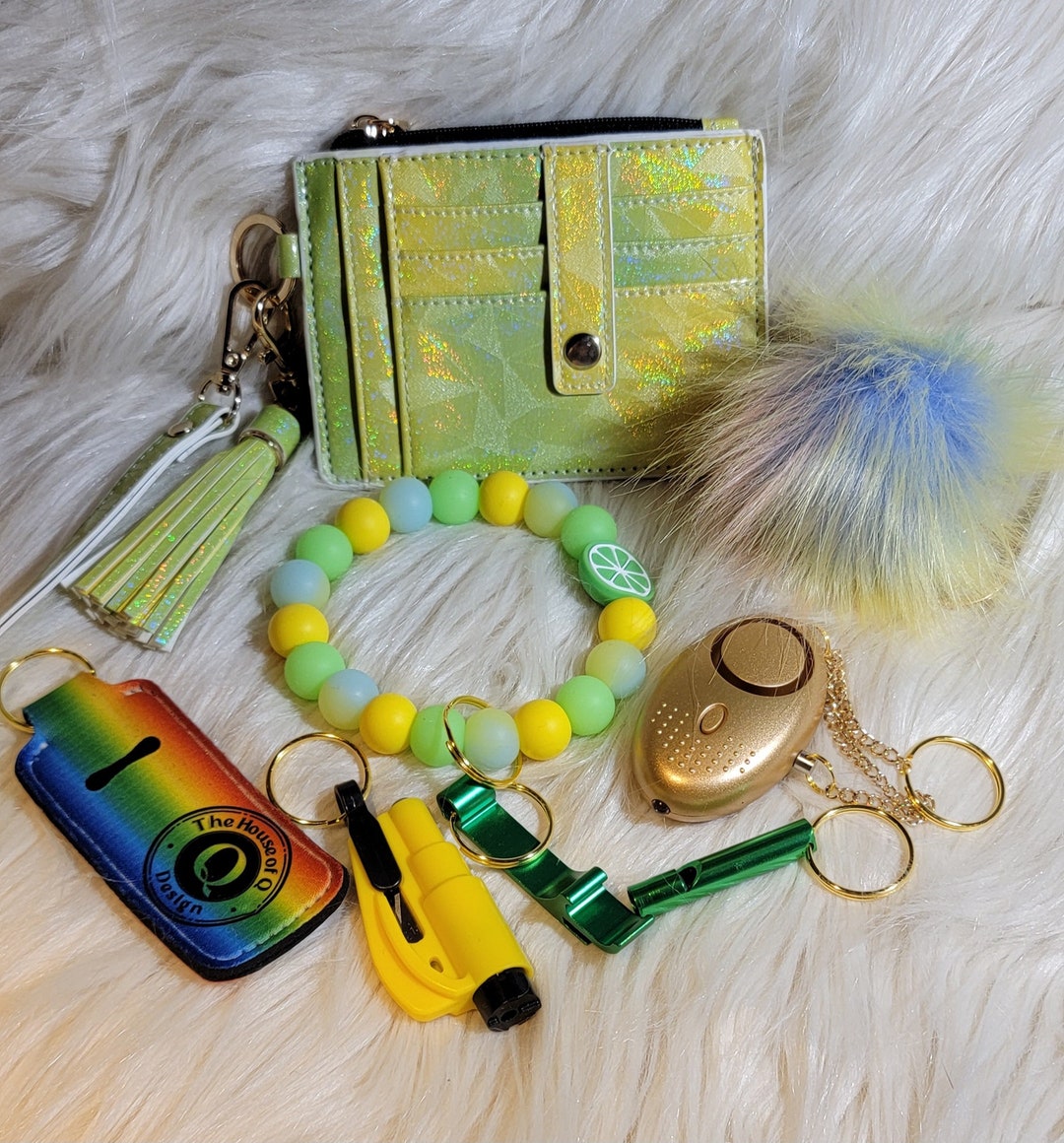 All-in-one Safety Keychain Set in Limeaid (the Band) - Etsy