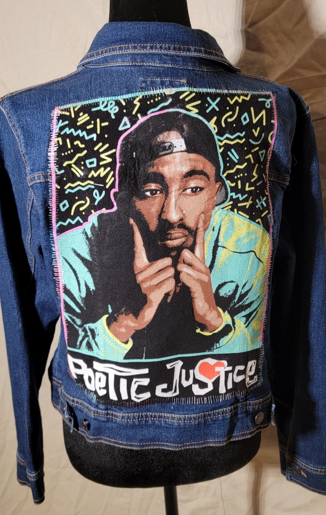 Upcycled Tupac Denim Jacket - Etsy
