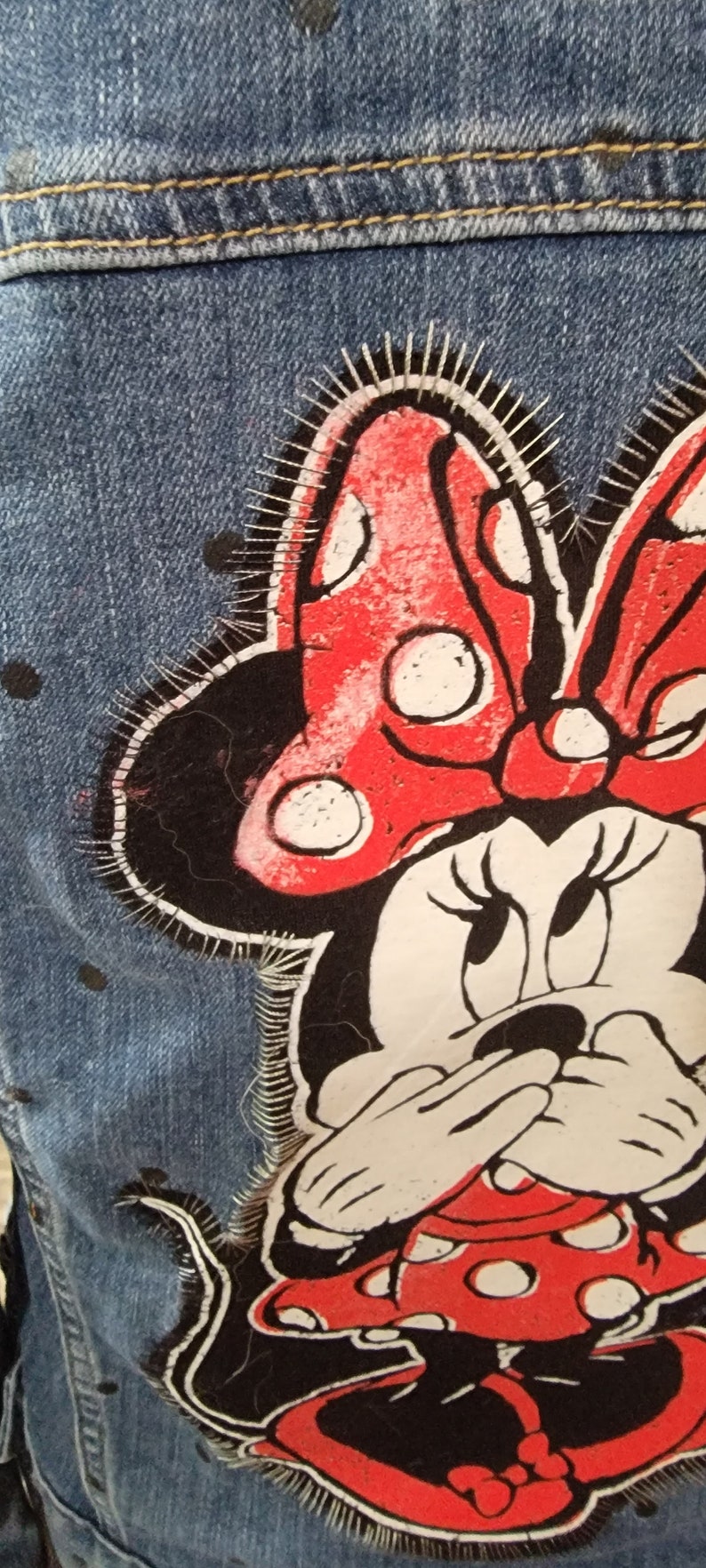 Upcycled Minnie Mouse Denim Jacket - Etsy