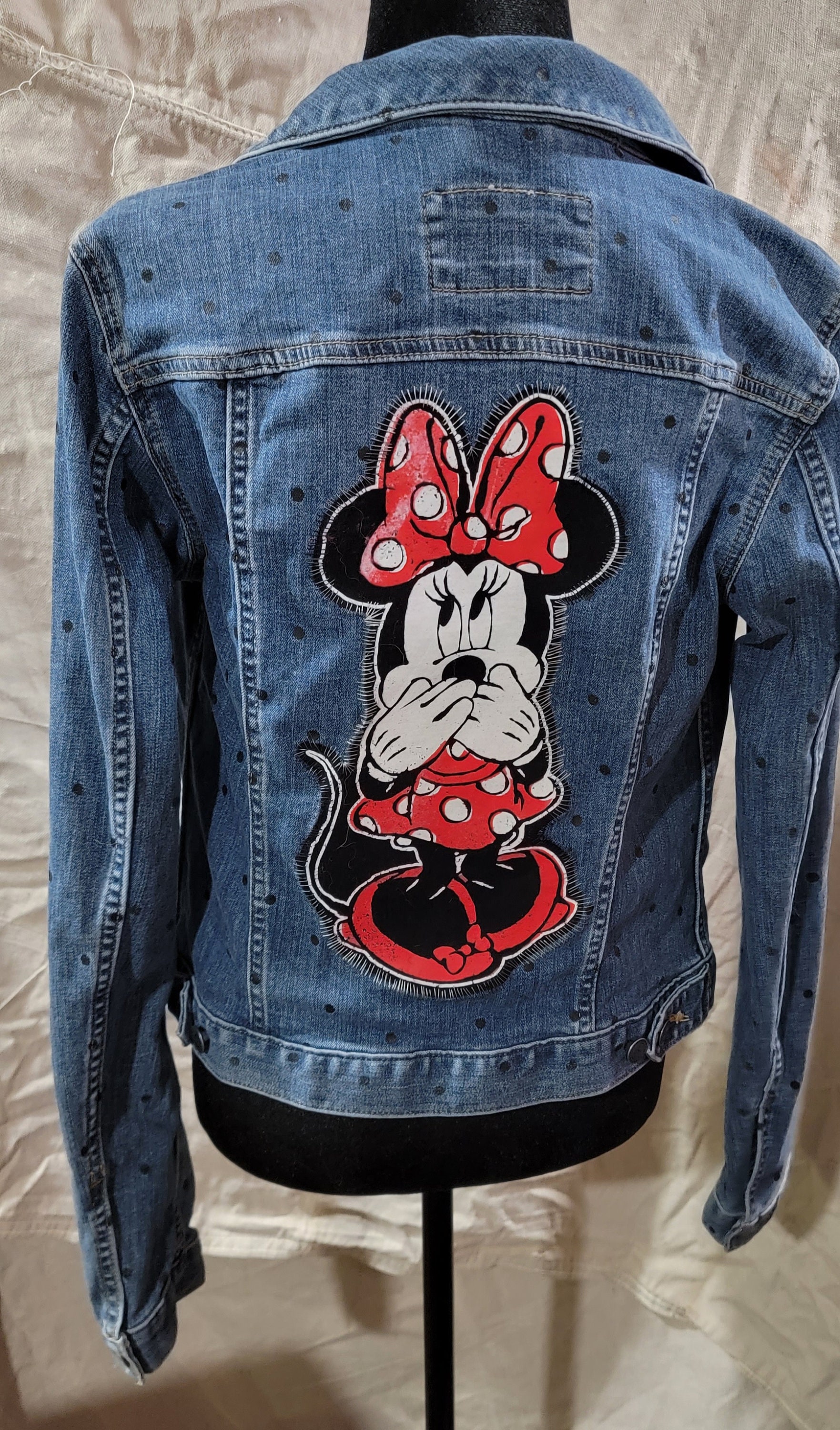 Upcycled Minnie Mouse Denim Jacket - Etsy