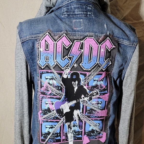 Ac Dc Denim Jacket - Etsy