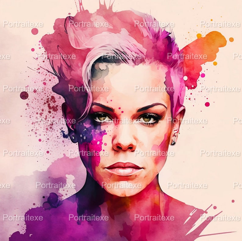 Pnk Poster 4k Digital Print Home Decor Instant Download Wall Art Printable Aquarelle