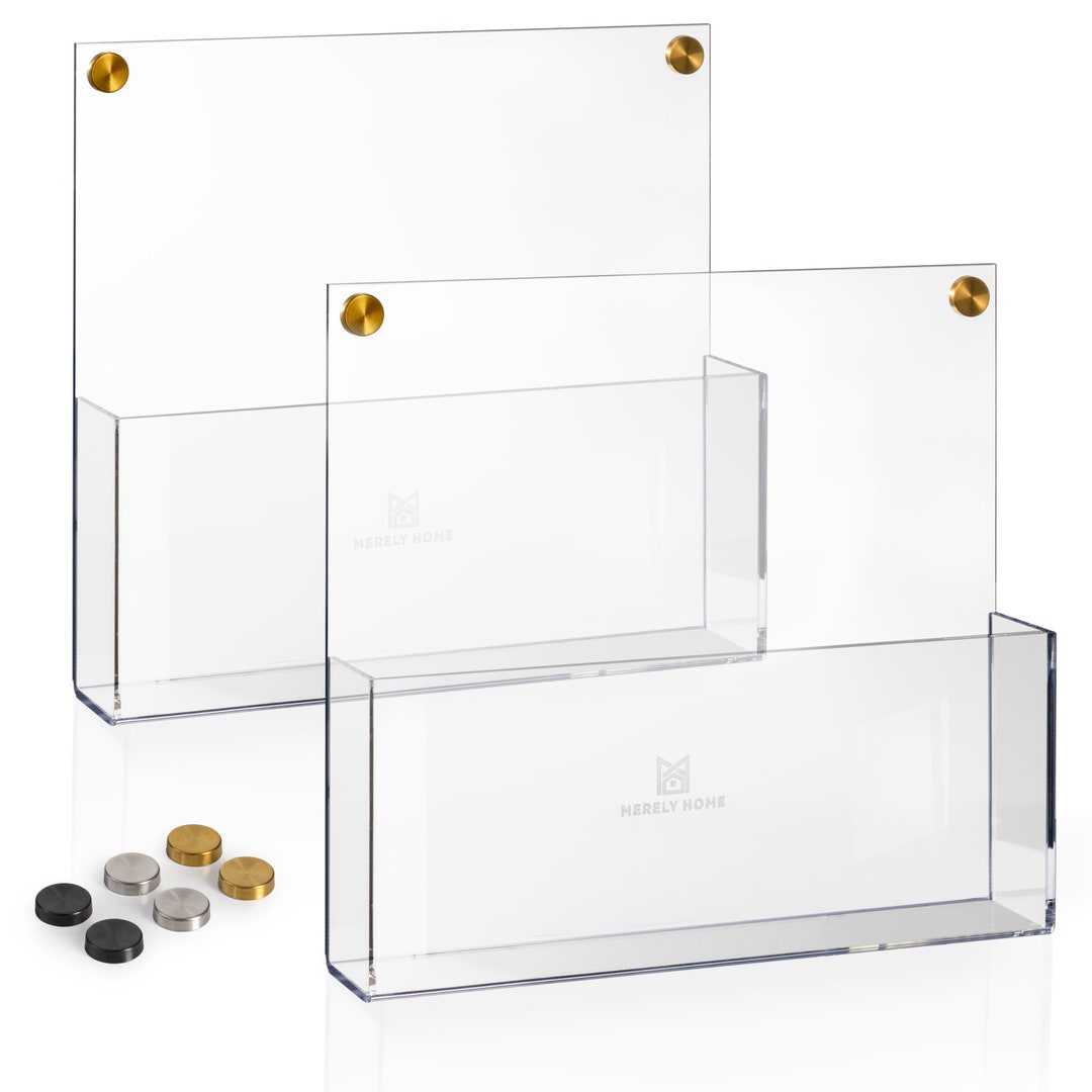Acrylic Wall File Organizer Modern Office Mail Holder Clear Hanging ...