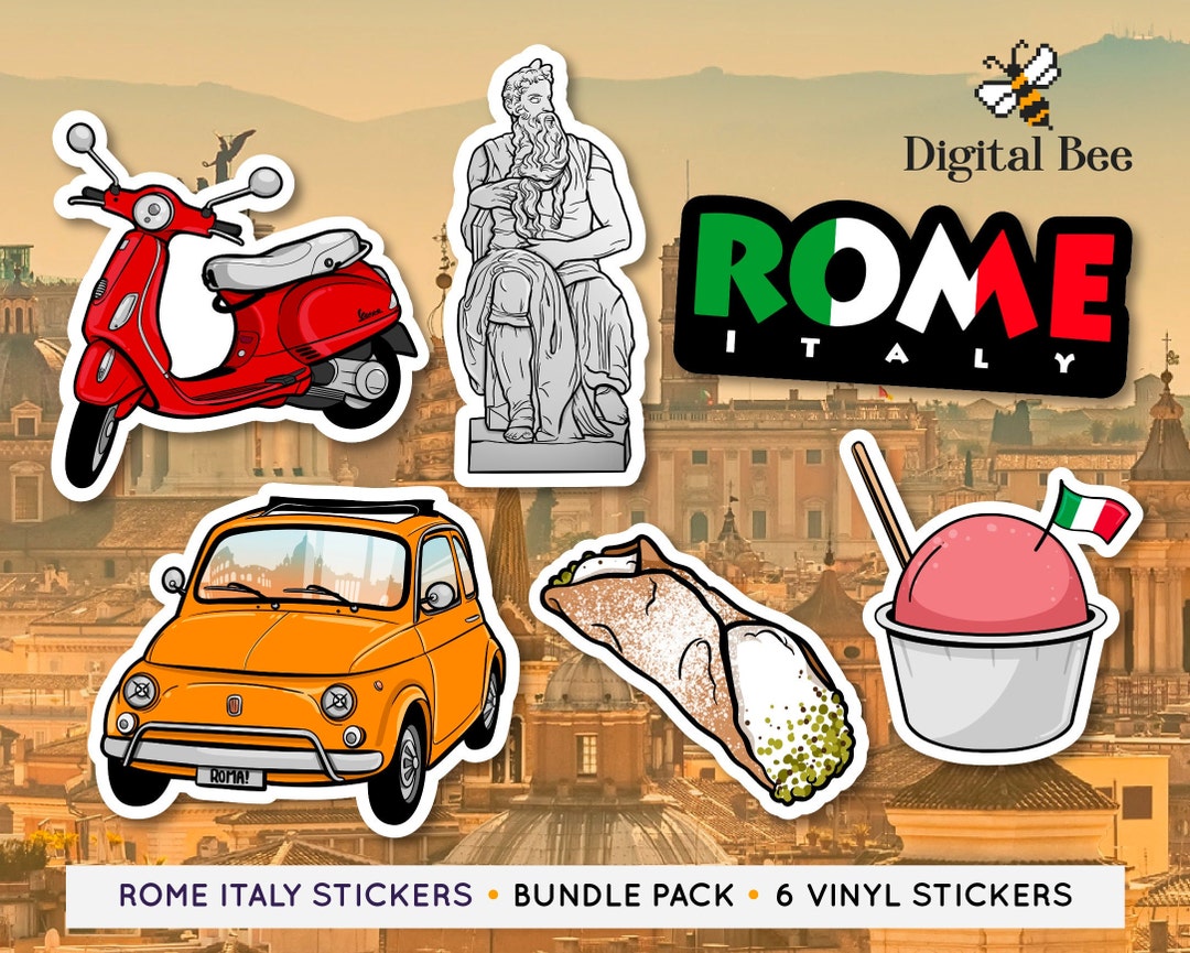 Rome Italy Vinyl Stickers, Rome Italy Vinyl Stickers Bundle Pack ...