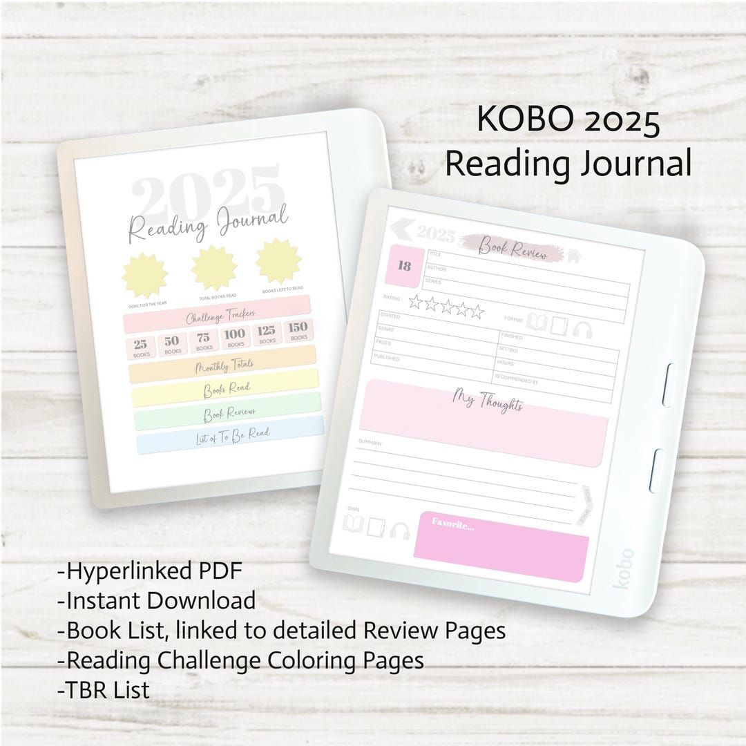 Digital Reading Journal 2025 for KOBO LIBRA COLOR - Review 150 Books ...