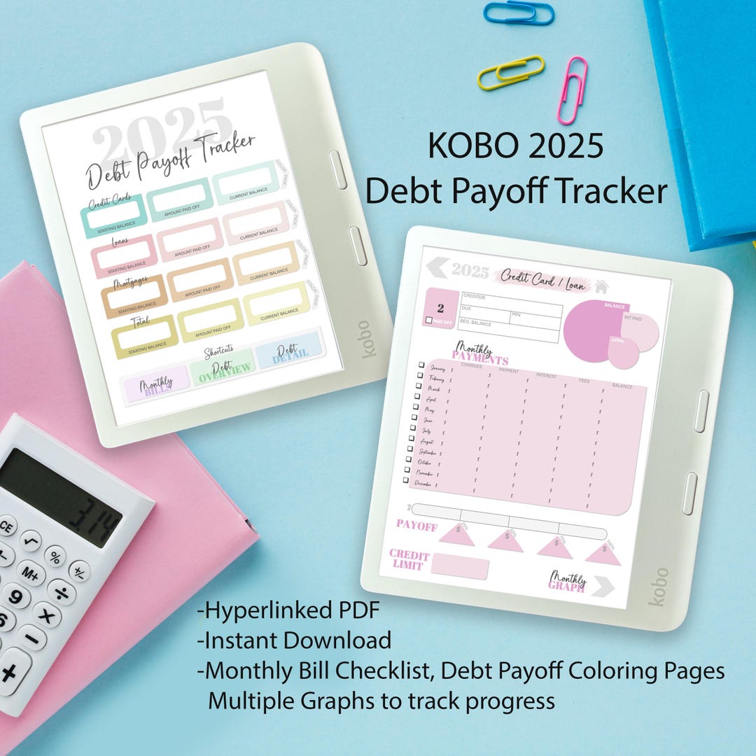 Debt Payoff Tracker 2025 for KOBO LIBRA COLOR - Etsy