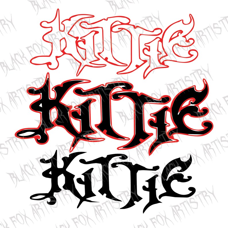 Kitty Band Logo - SVG PNG JPG - Outline Variations - Digital Download ...