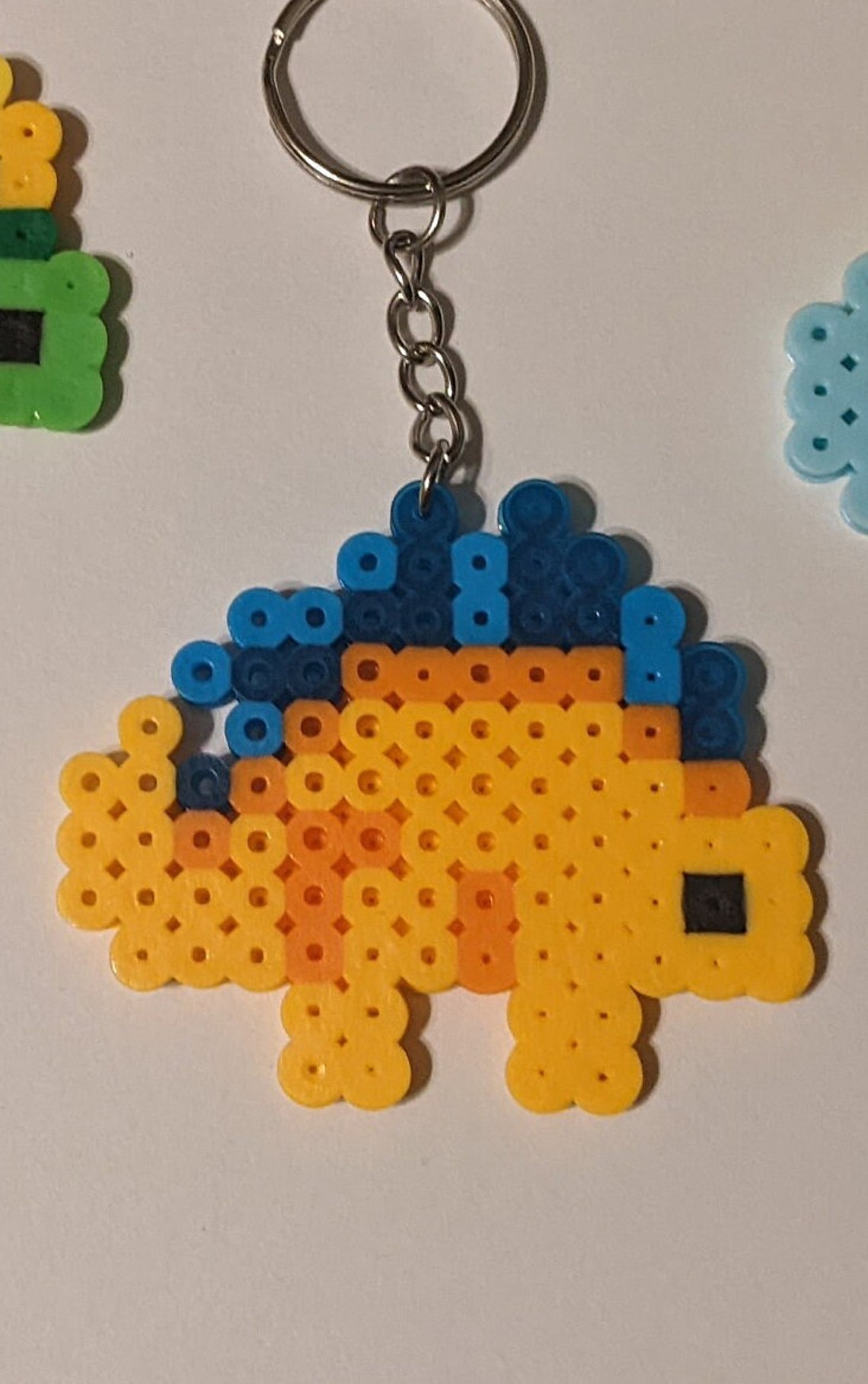 Perler Dinosaur Keychains Etsy