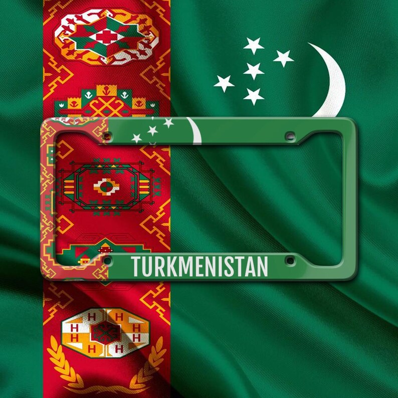 Turkmenistan Matte Aluminum License Plate Frame Türkmenistan - Etsy