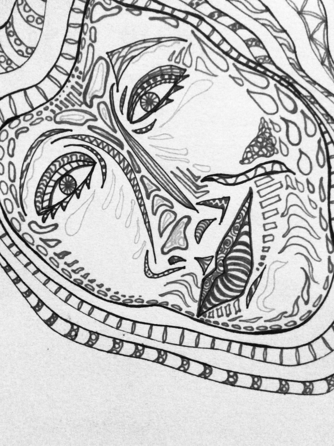 Digital Printable Download. Art Print. Abstract Face. Coloring Page ...