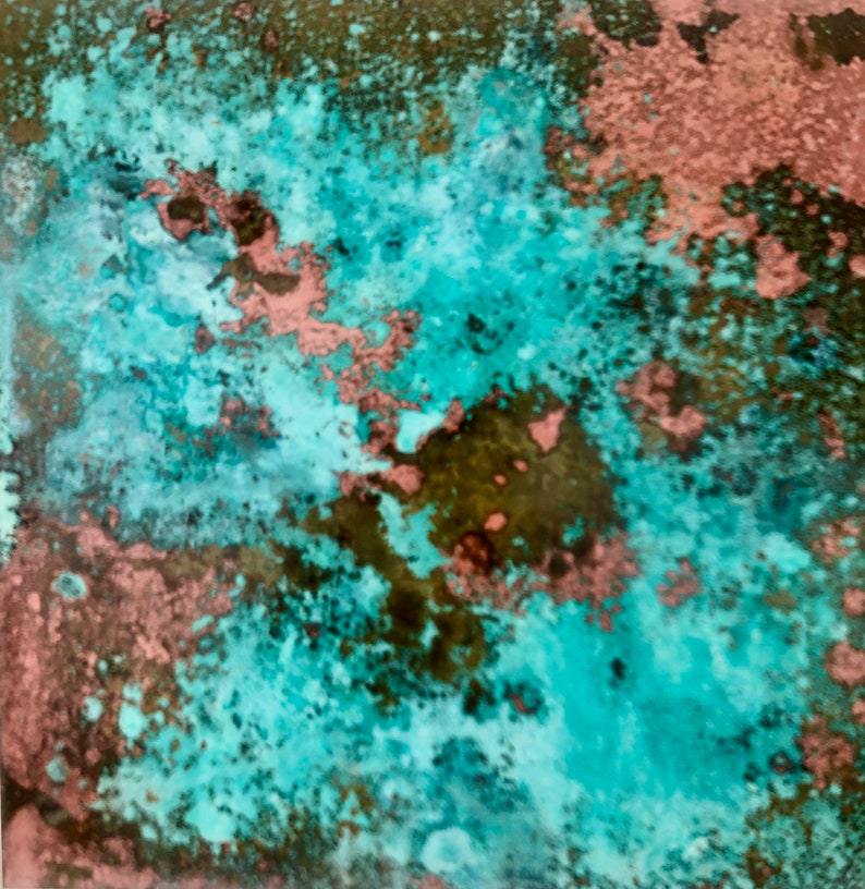 Handmade Contemporary Blue/green Splash Copper Wall Art - Etsy
