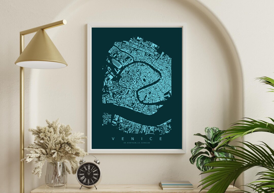 Venice City Map, Italy Map, Minimalist Map, Gift for Her, Gift for Him ...