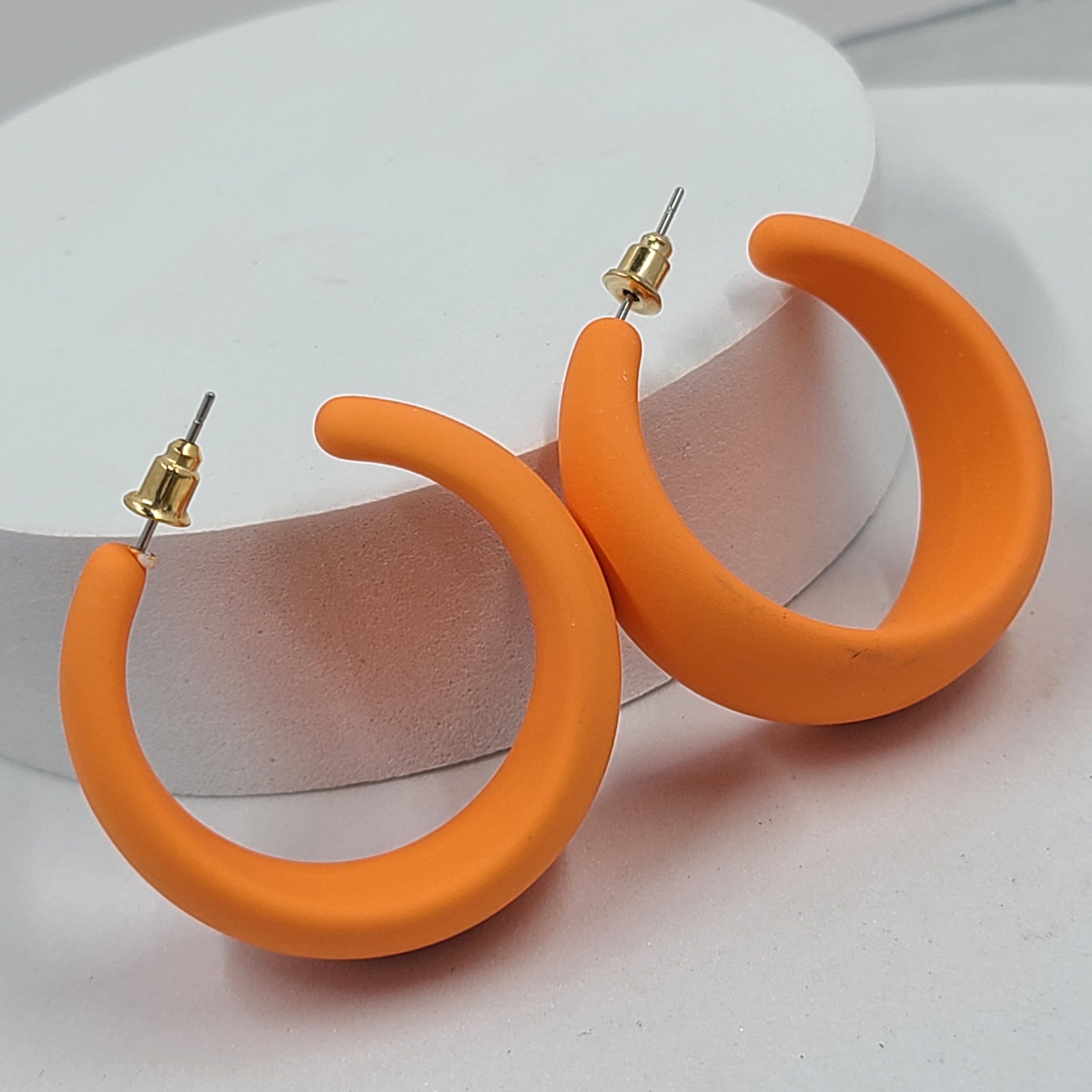 Pastel Orange 80's Retro Smooth Matte Texture 1.5 Semi Wide Fashion ...