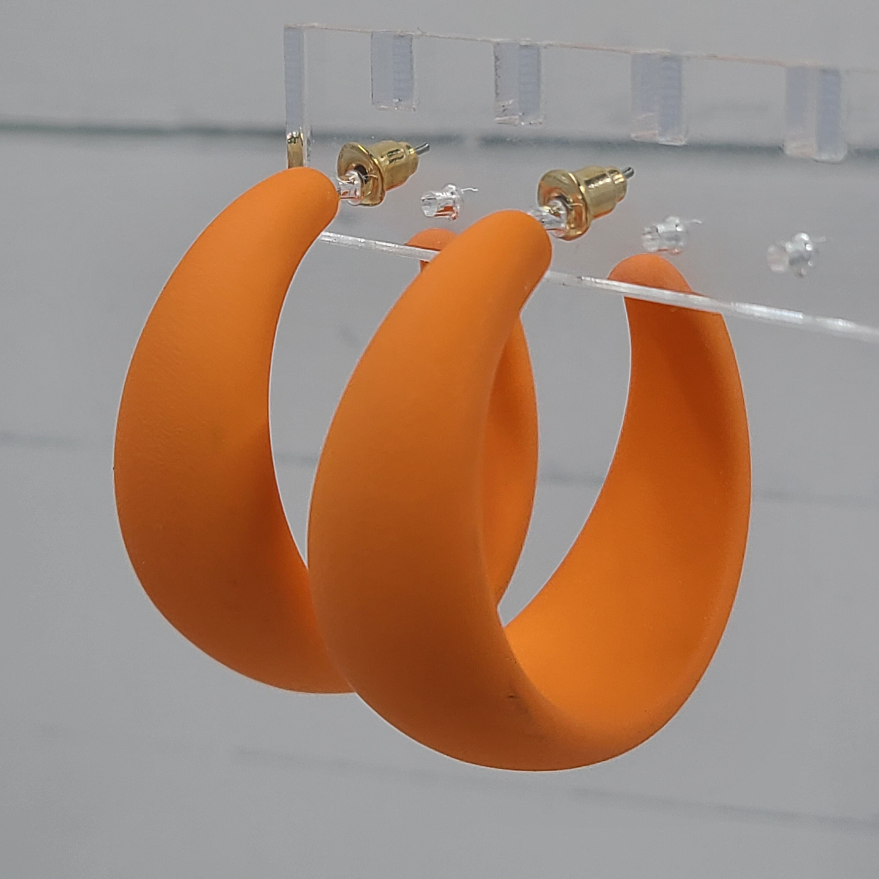 Pastel Orange 80's Retro Smooth Matte Texture 1.5 Semi Wide Fashion ...