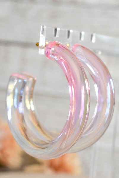 Boho Statement Iridescent Film Coating Chunky Lucite - Etsy