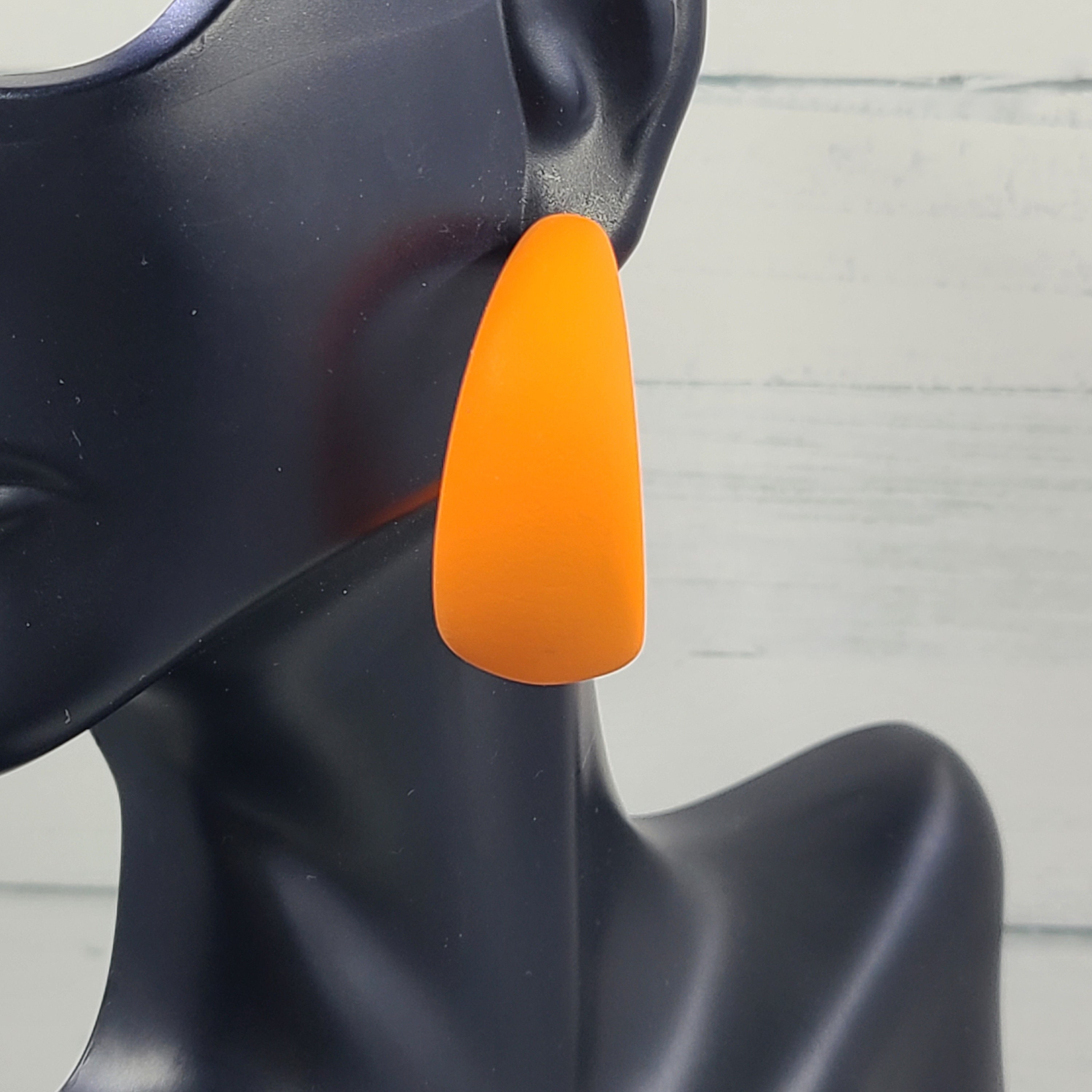 Pastel Orange 80's Retro Smooth Matte Texture 1.5 Semi Wide Fashion ...