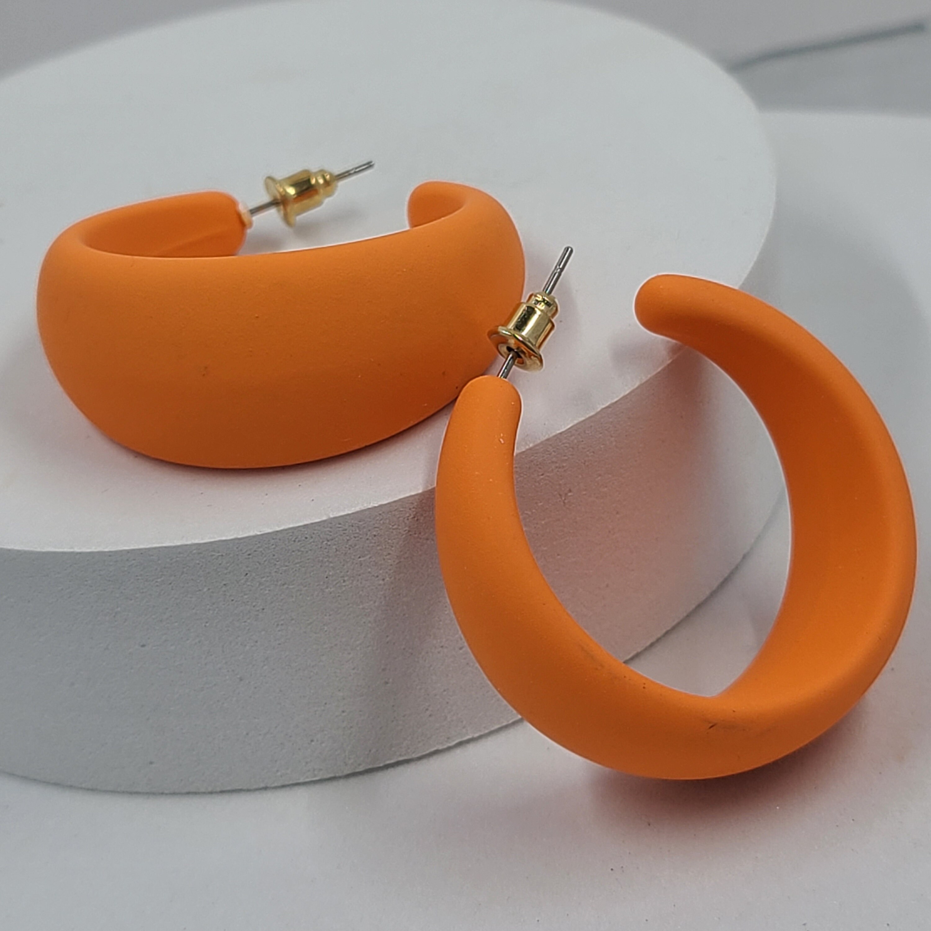 Pastel Orange 80's Retro Smooth Matte Texture 1.5 Semi Wide Fashion ...