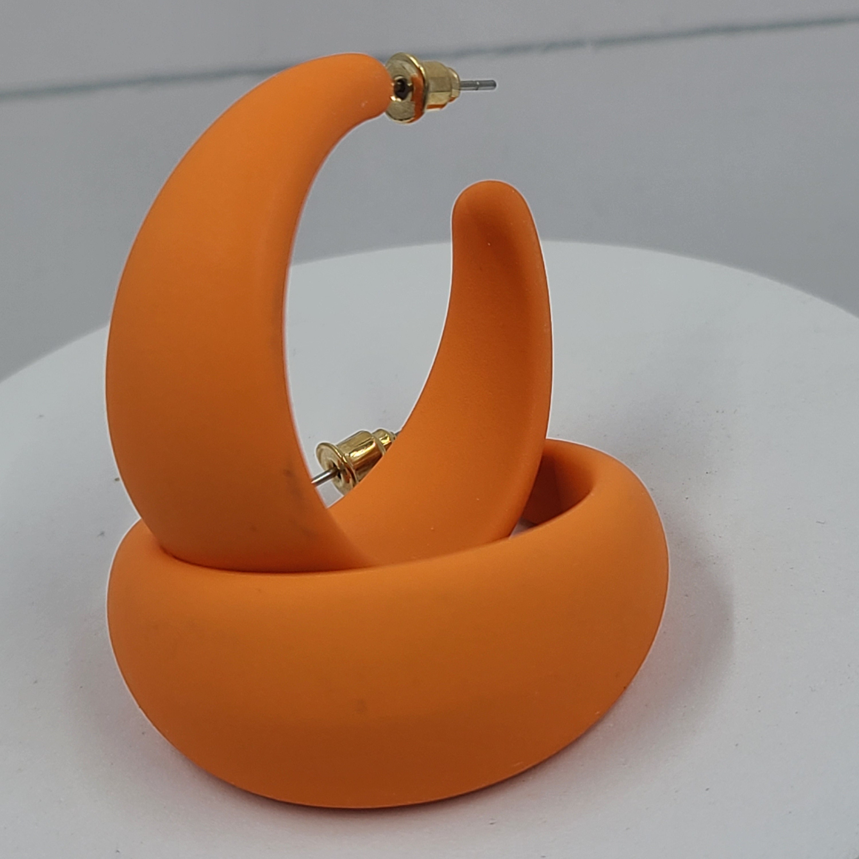 Pastel Orange 80's Retro Smooth Matte Texture 1.5 Semi Wide Fashion ...