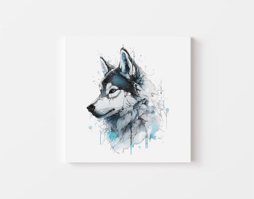 Siberian Husky, Icy Watercolour Portrait, Art Bundle, Includes 5 Images ...