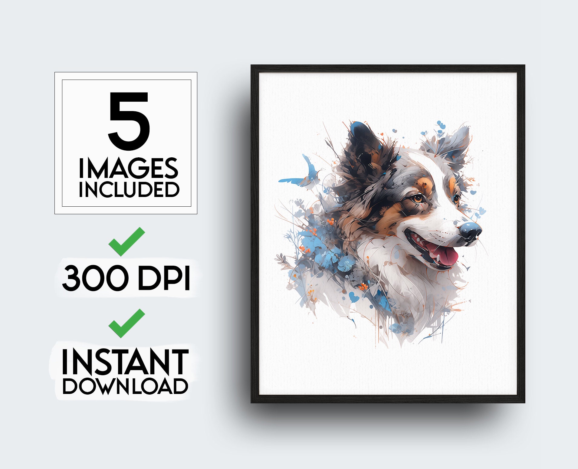 Australian Shepherd, Watercolour, Art Bundle, Australian Shepherd ...
