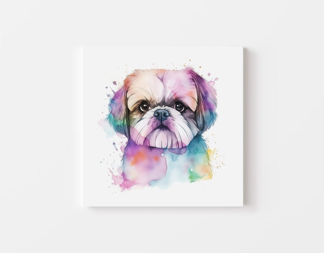 Shih Tzu, Watercolour, Art Bundle, 5 Images Included, Shih Tzu Portrait ...